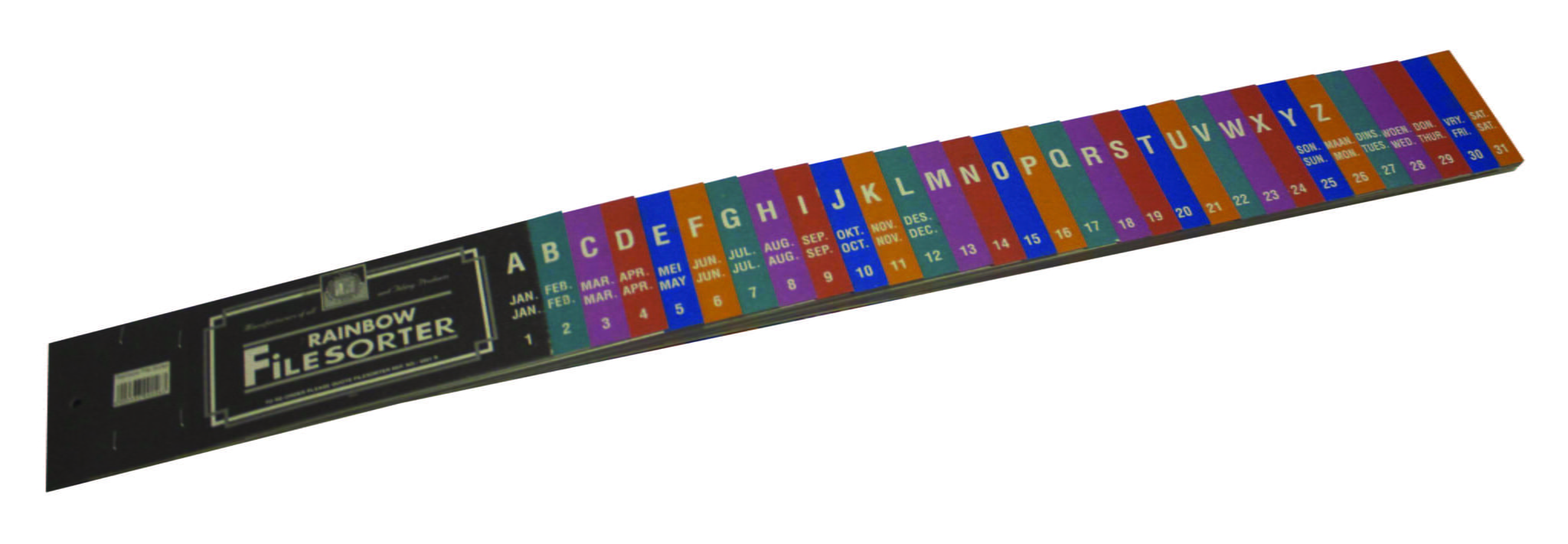 Rainbow File Sorter A-Z Jan-Dec 1-31 120X1020 - The Lever Arch Lab