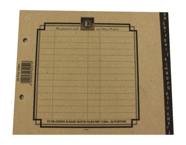 Arch Lever Index 26 Position - 10 Pack - The Lever Arch Lab